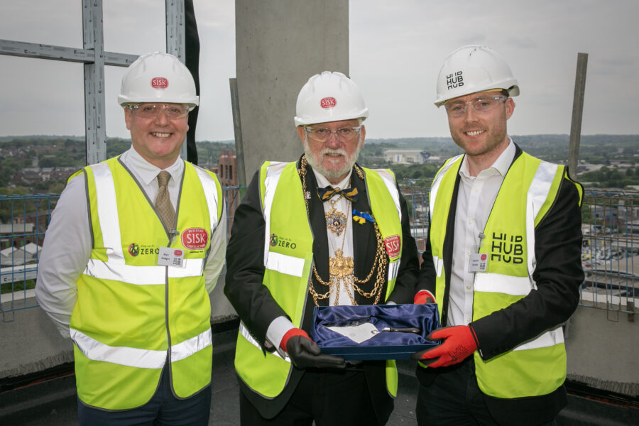 Men from UNCLE mark topping-out - Place Yorkshire