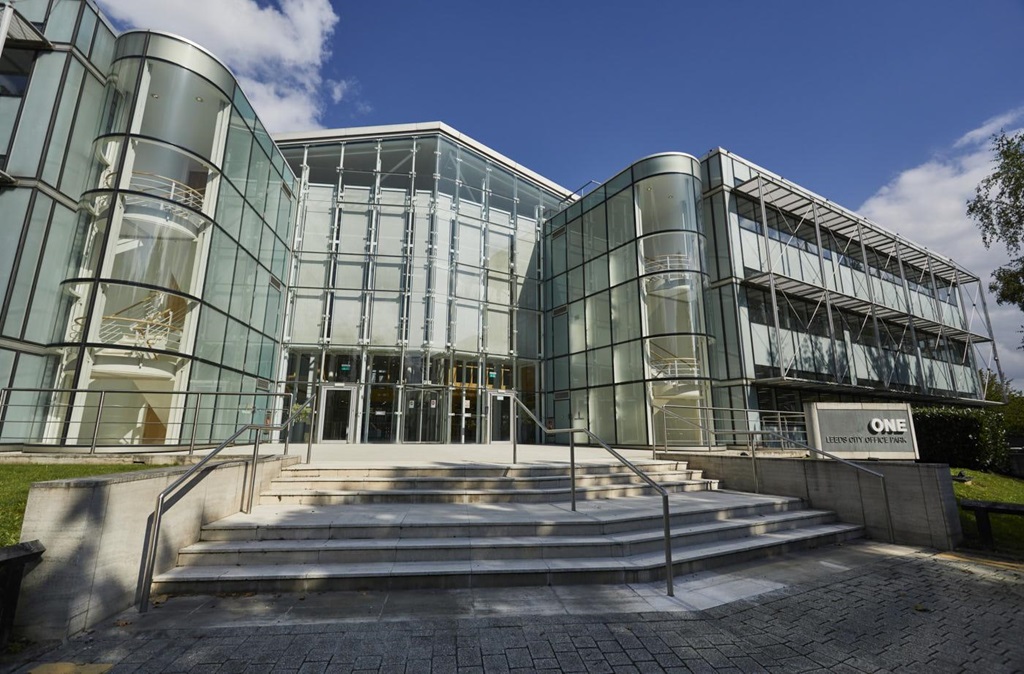 College signs at One Leeds City Office Park - Place Yorkshire